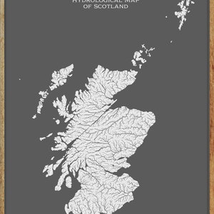 Hydrological Map of the Scotland, Rivers and Lakes Print - Etsy