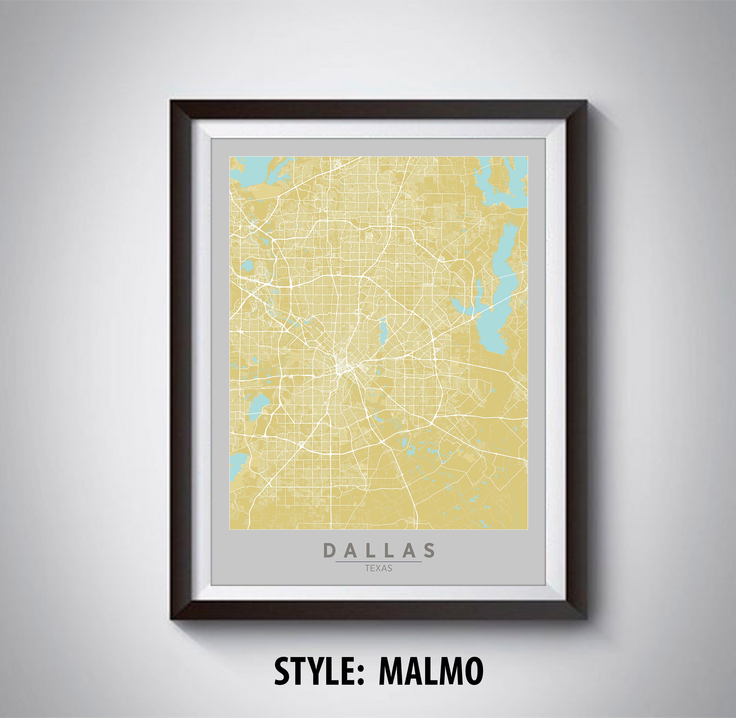 Map of Dallas TX Dallas Map Dallas Poster Office Décor - Etsy