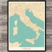 Map of Italy Poster Print Italia Gift Print Design Italy Map - Etsy