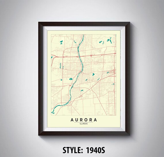 Map of Aurora CO Aurora Map Aurora Poster Office Décor | Etsy