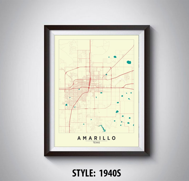 Map of Amarillo TX Amarillo Map Amarillo Poster Office - Etsy