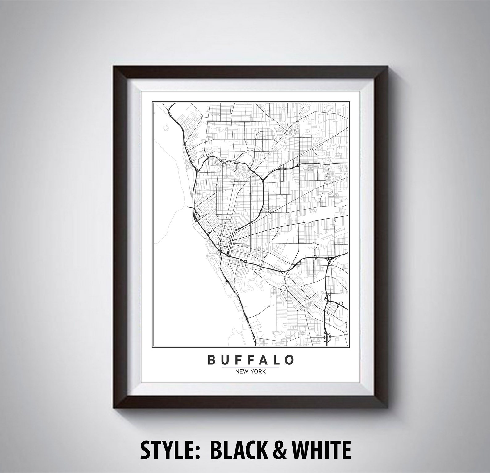 Map of Buffalo NY Buffalo Map Buffalo Poster Office - Etsy