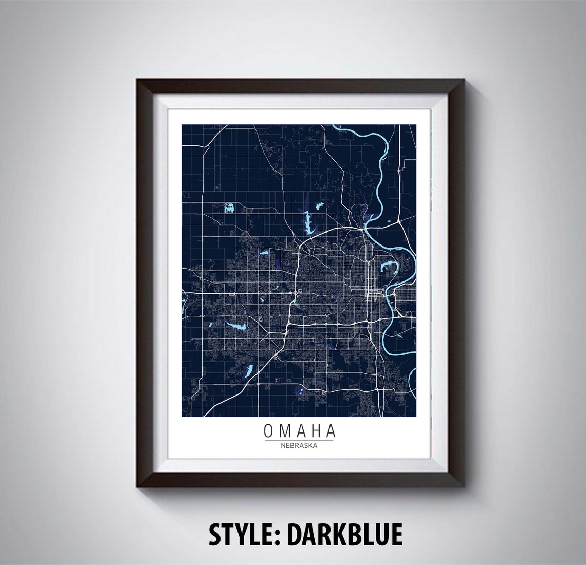 Map of Omaha NE Omaha Map Omaha Poster Office Décor - Etsy