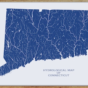 Connecticut Hydrological Map of Rivers and Lakes, Connecticut Rivers ...