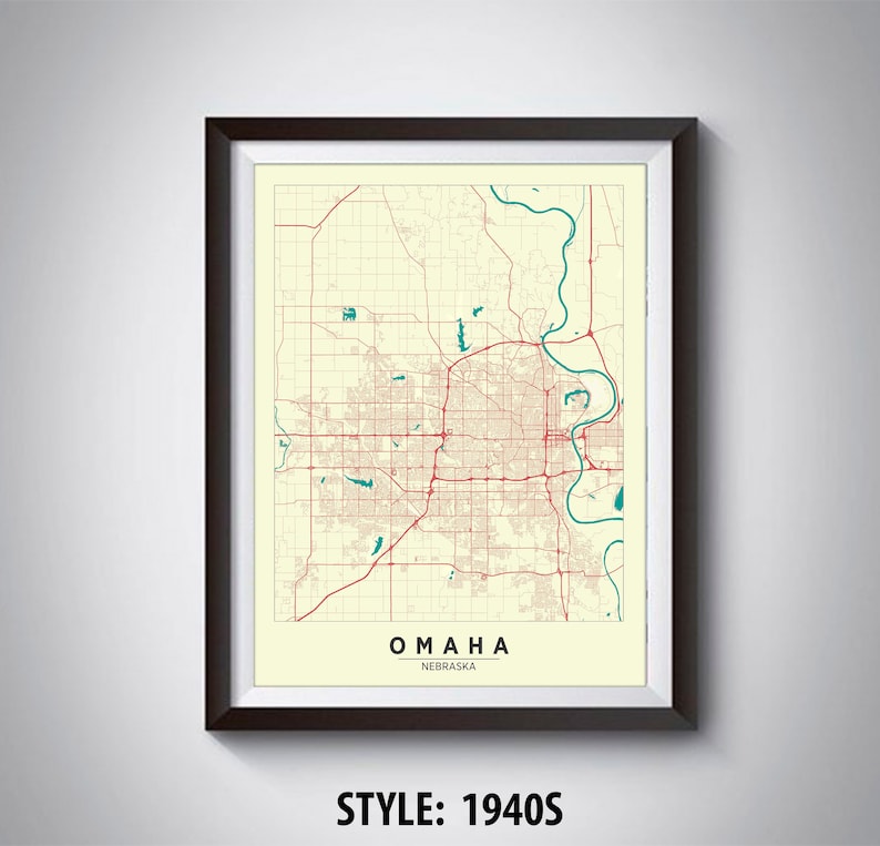 Map of Omaha NE Omaha Map Omaha Poster Office Décor - Etsy