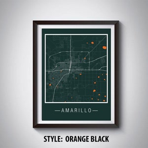 Map of Amarillo, TX - Amarillo Map - Amarillo Poster - Office Décor ...