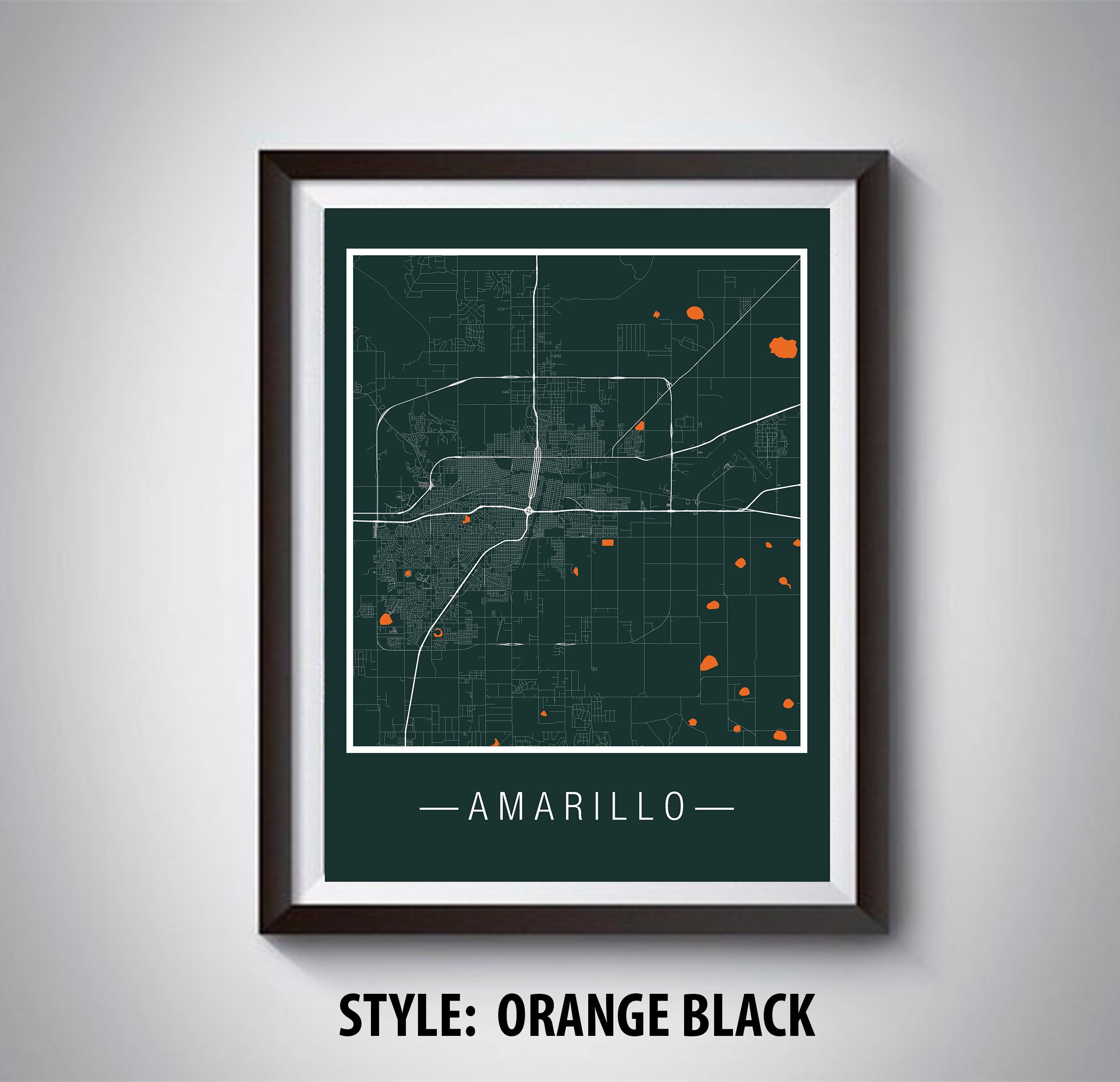 Map of Amarillo TX Amarillo Map Amarillo Poster Office - Etsy