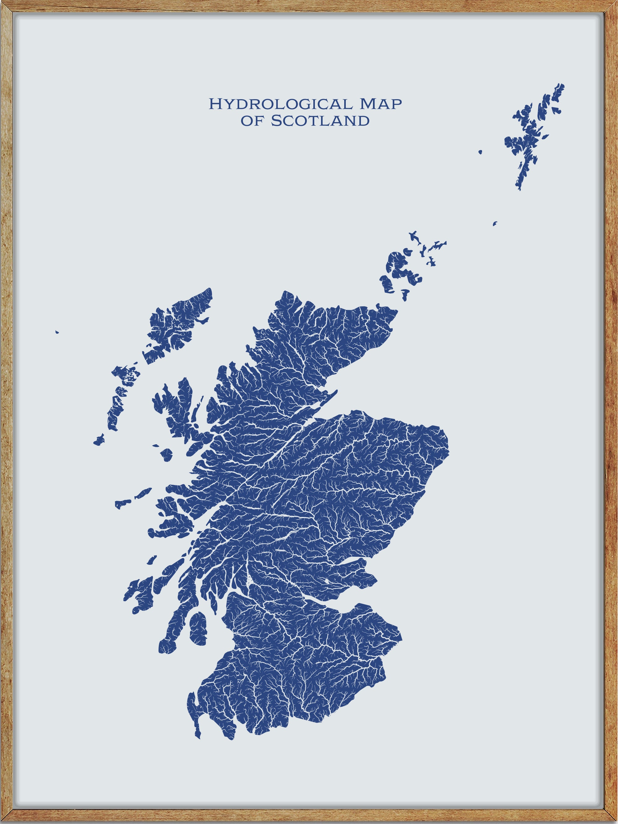 Hydrological Map of the Scotland Rivers and Lakes Print | Etsy