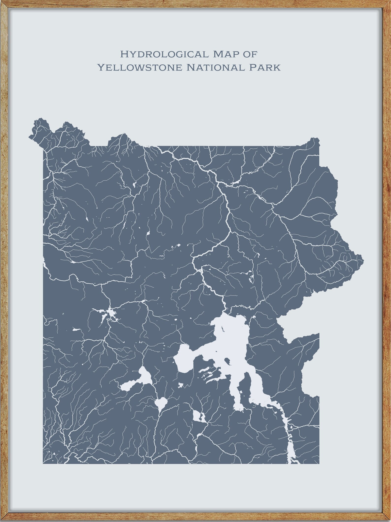 Yellowstone National Park Hydrological Map of Rivers and - Etsy