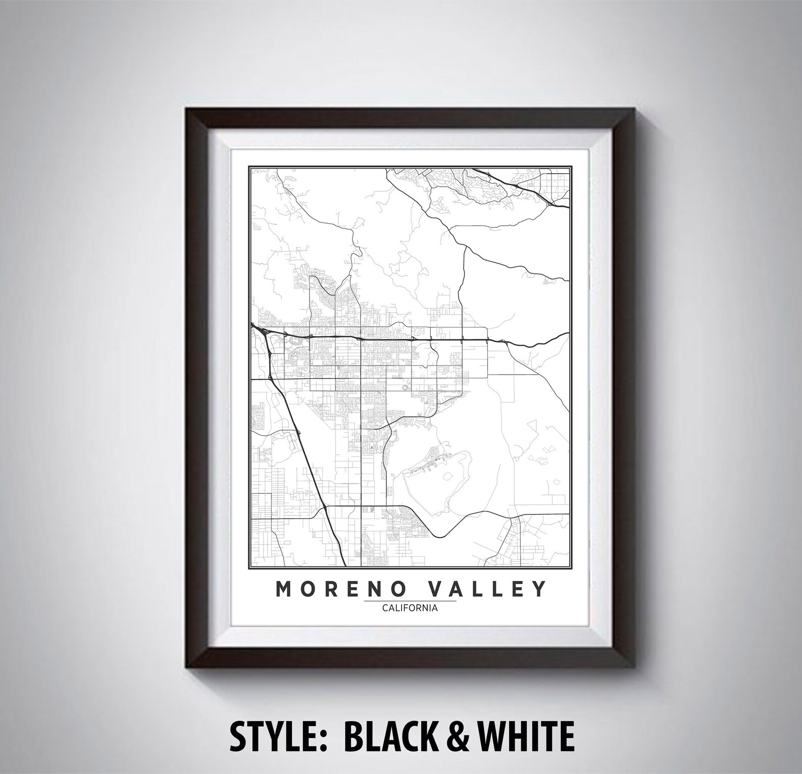 Map of Moreno Valley CA Moreno Valley Map Moreno Valley | Etsy