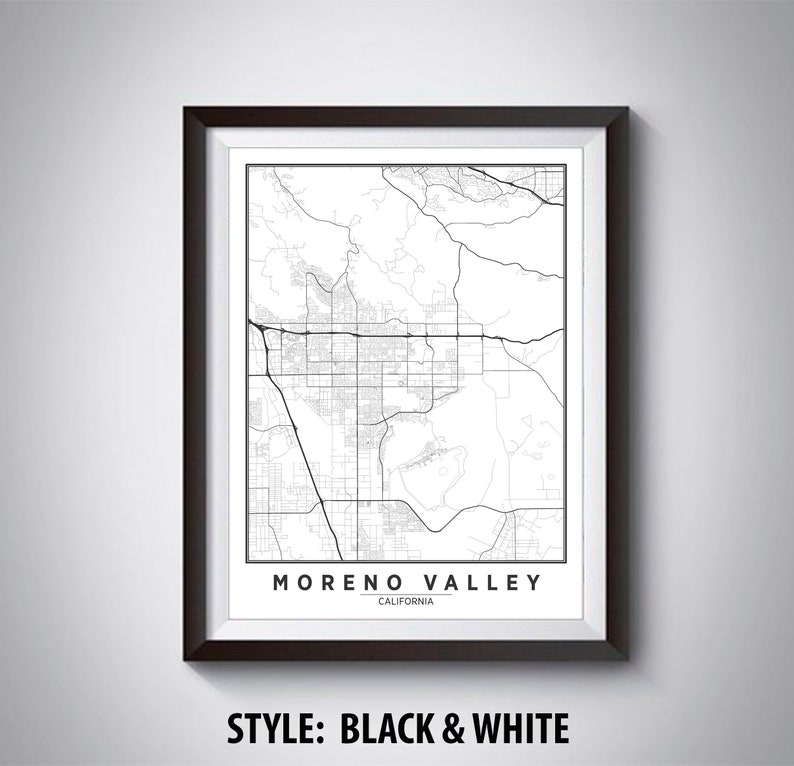 Map of Moreno Valley CA Moreno Valley Map Moreno Valley | Etsy