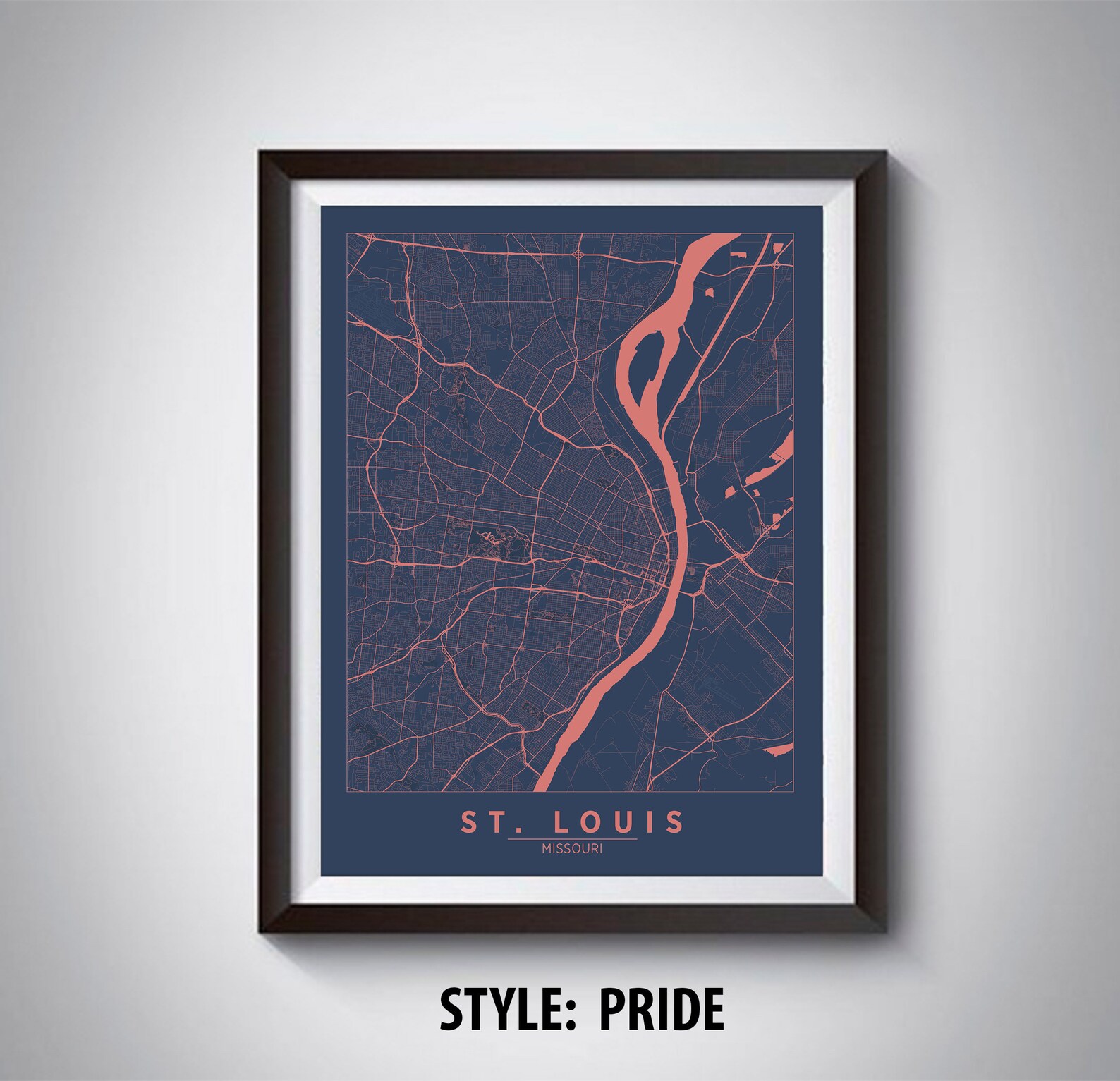 Map of St. Louis MO St. Louis Map St. Louis Poster | Etsy