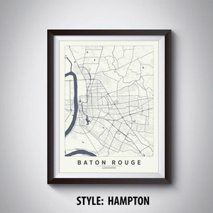 Map of Baton Rouge, LA - Baton Rouge Map - Baton Rouge Poster - Office ...