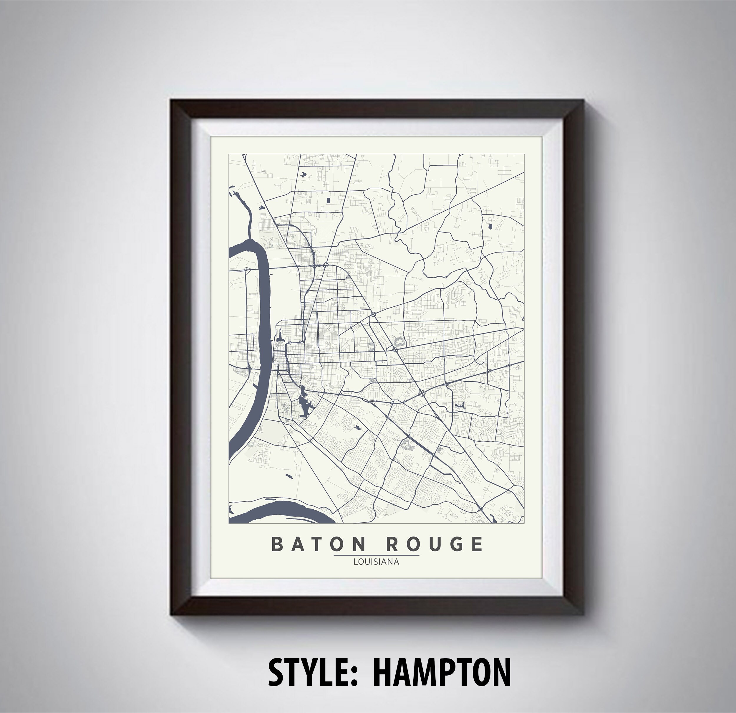 Map of Baton Rouge LA Baton Rouge Map Baton Rouge Poster - Etsy