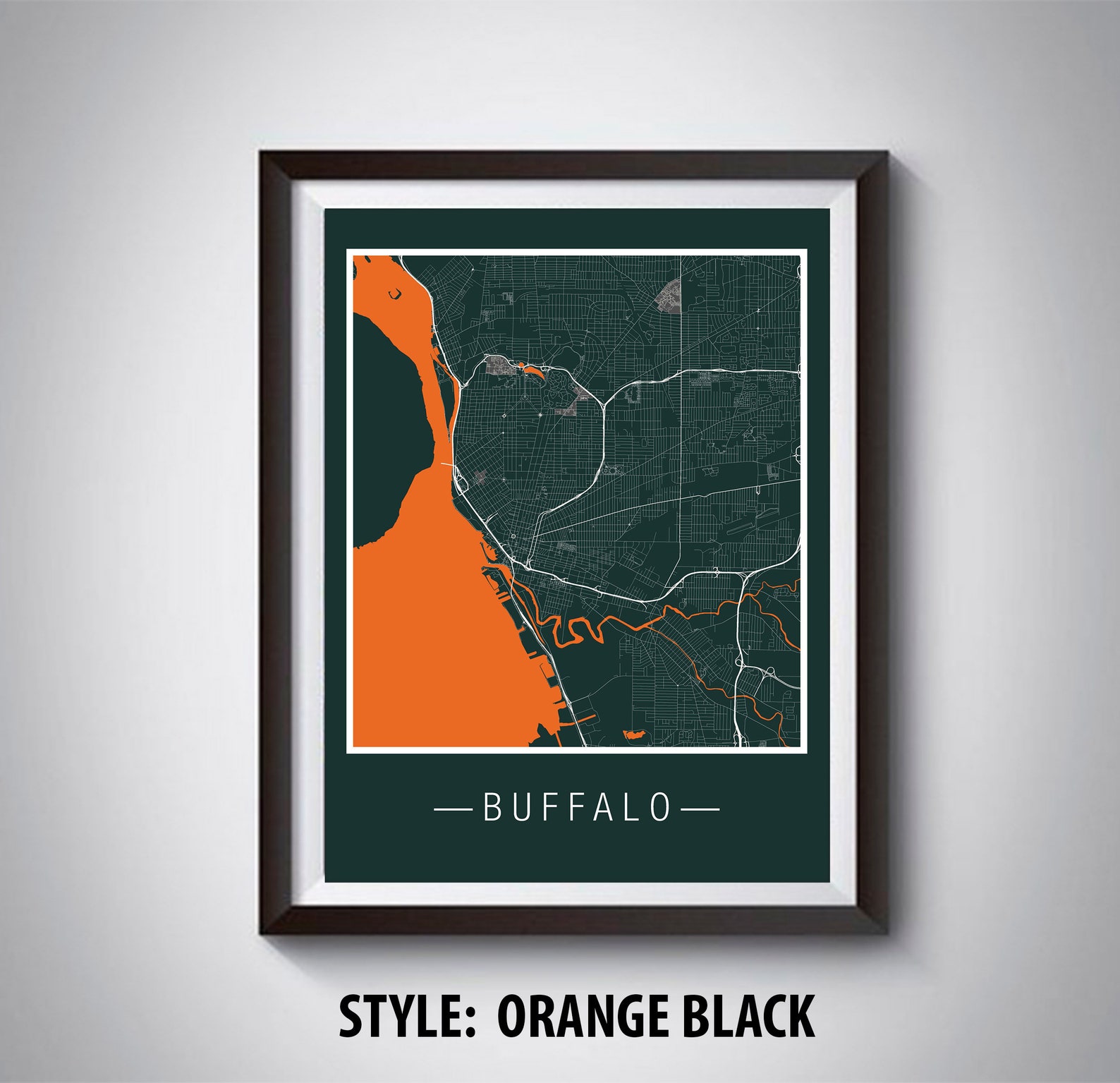 Map of Buffalo NY Buffalo Map Buffalo Poster Office - Etsy