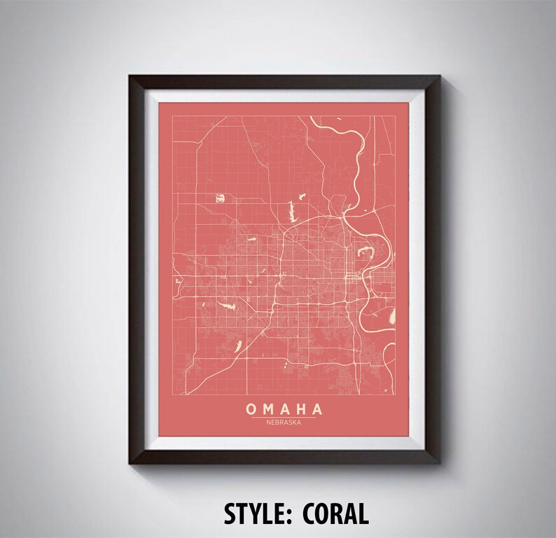 Map of Omaha NE Omaha Map Omaha Poster Office Décor - Etsy
