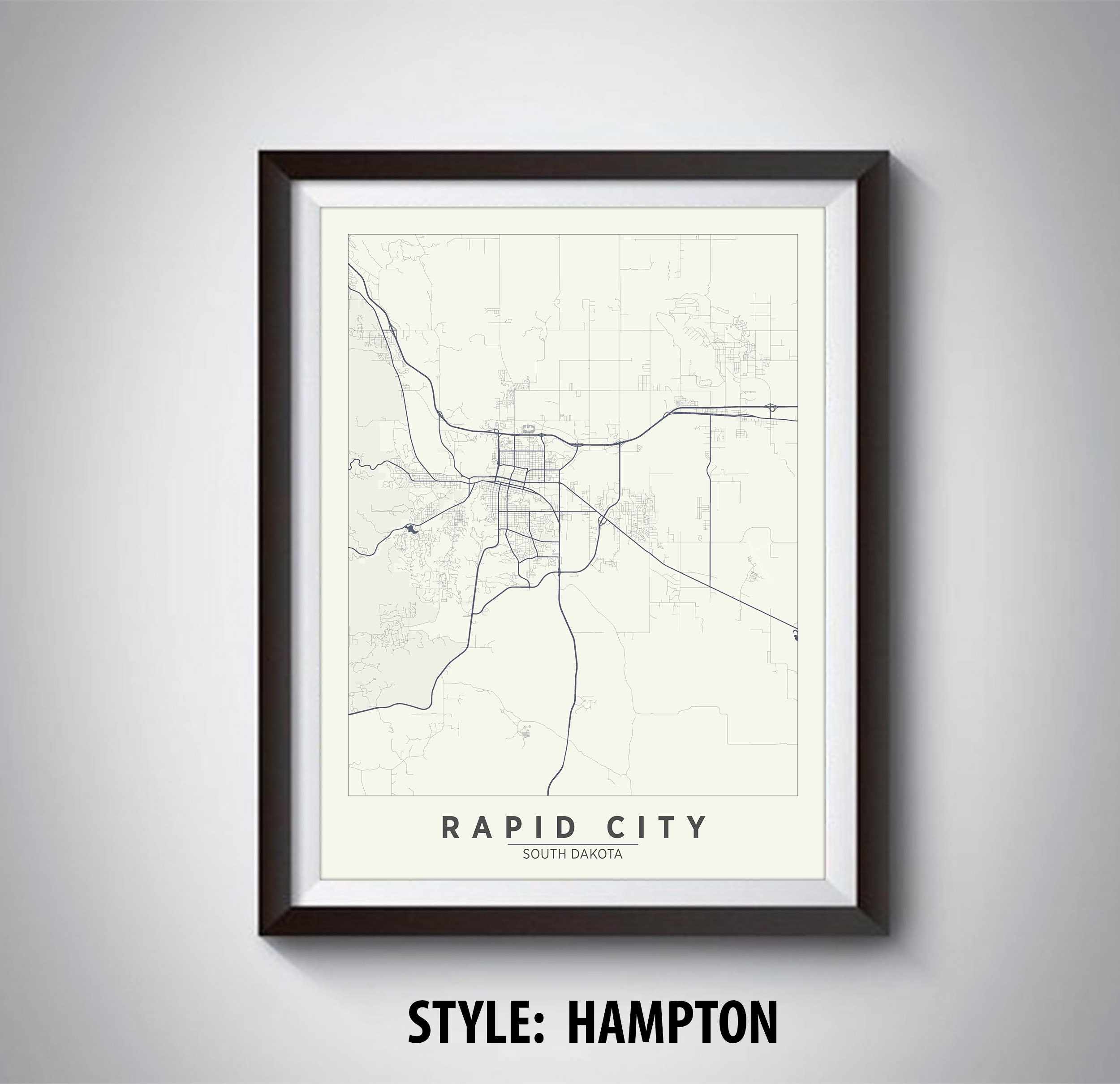 Map of Rapid City SD Rapid City Map Rapid City Poster | Etsy