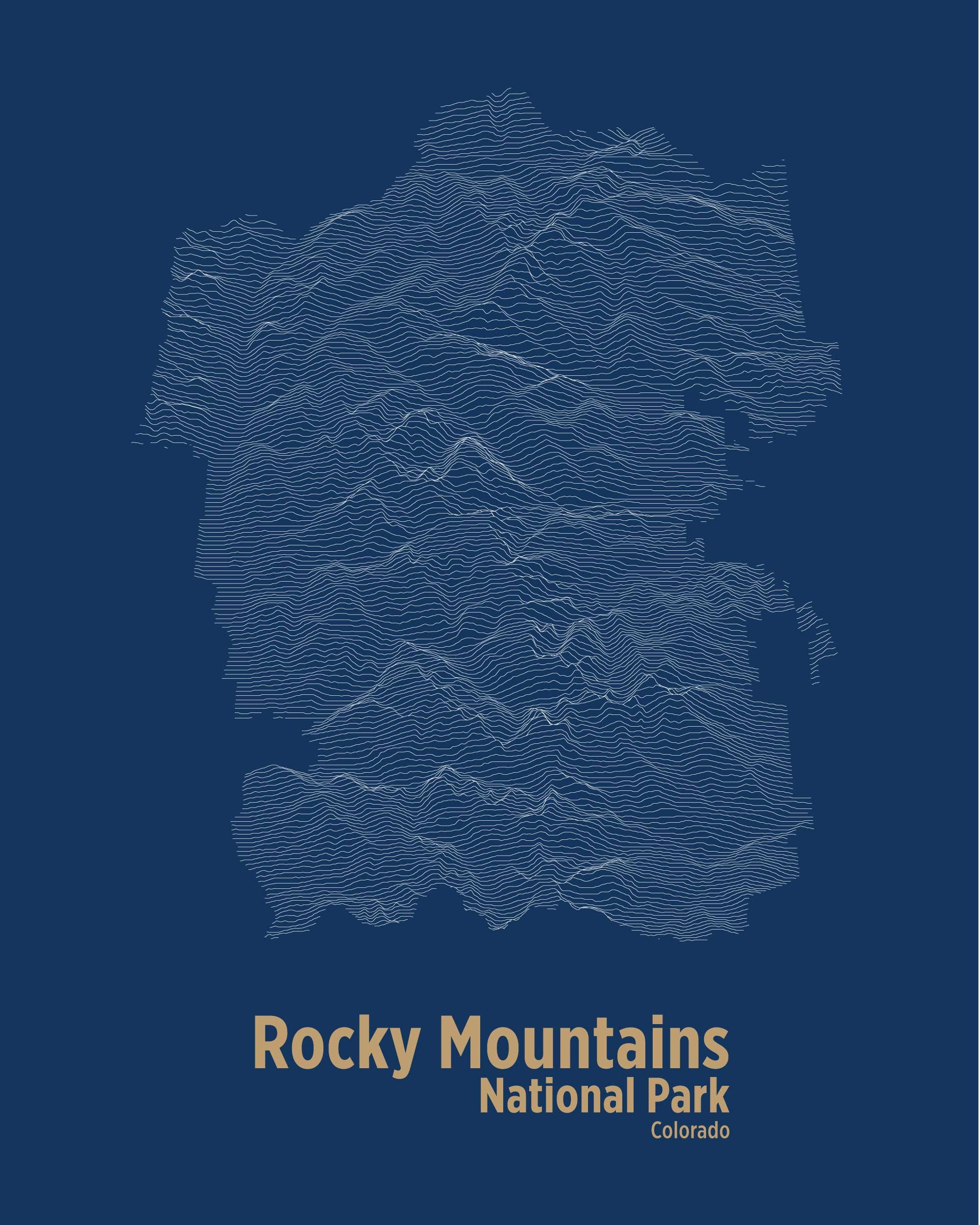 Rocky National Park Ridgeline Map Geographic Contours Print - Etsy