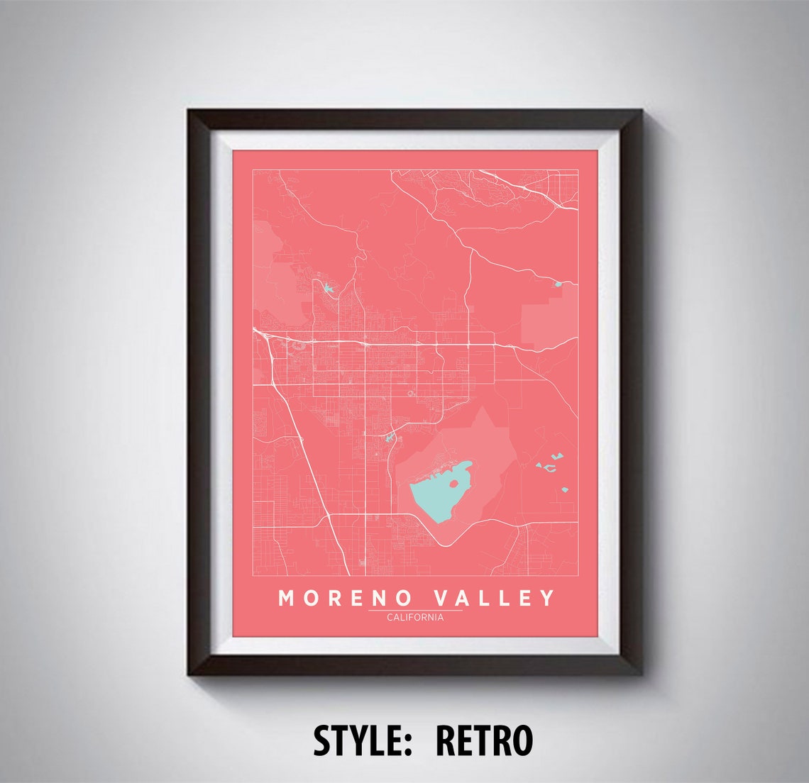 Map of Moreno Valley CA Moreno Valley Map Moreno Valley - Etsy
