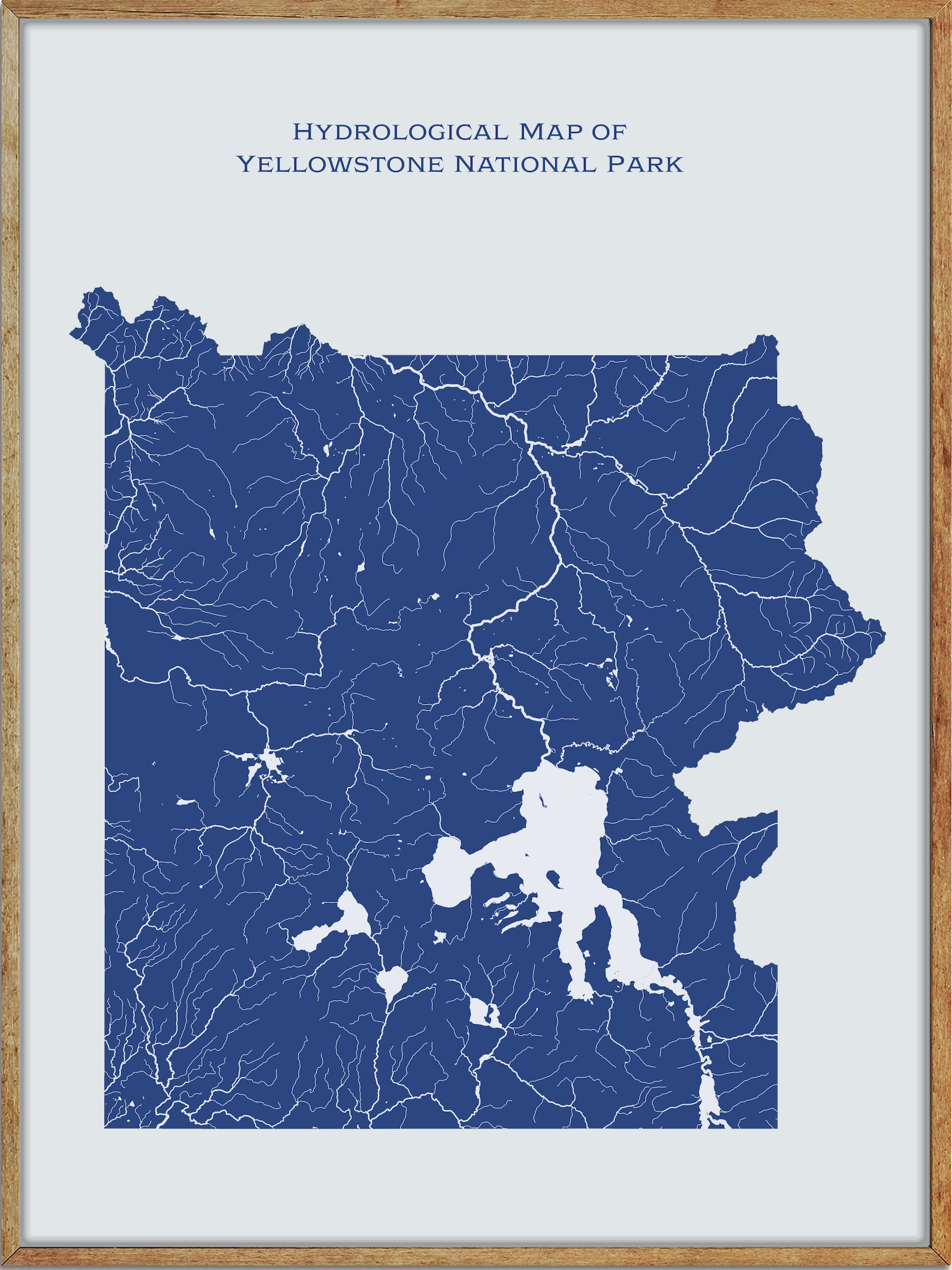 Yellowstone National Park Hydrological Map of Rivers and - Etsy