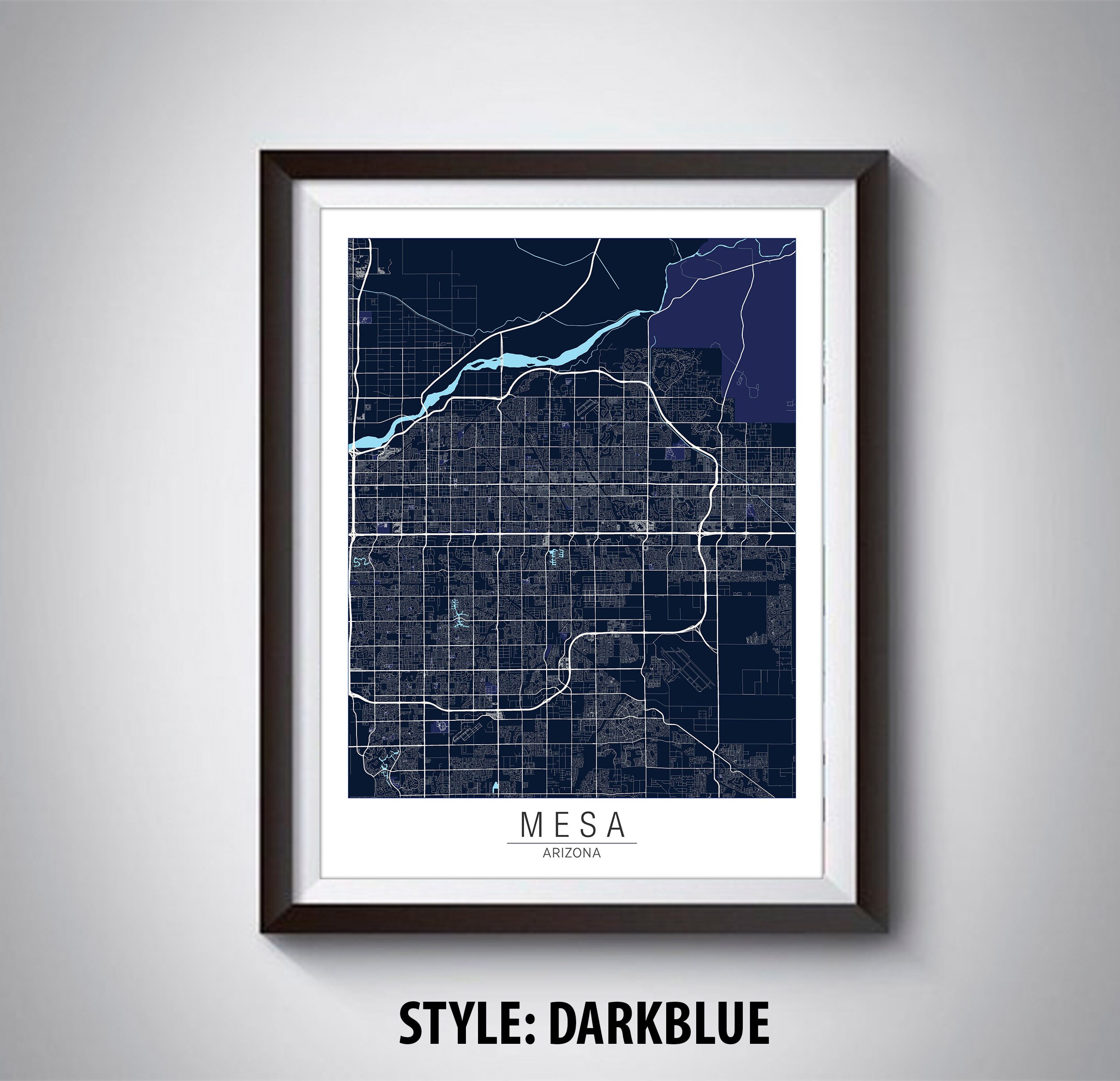 Map of Mesa AZ Mesa Map Mesa Poster Office Décor Wall | Etsy