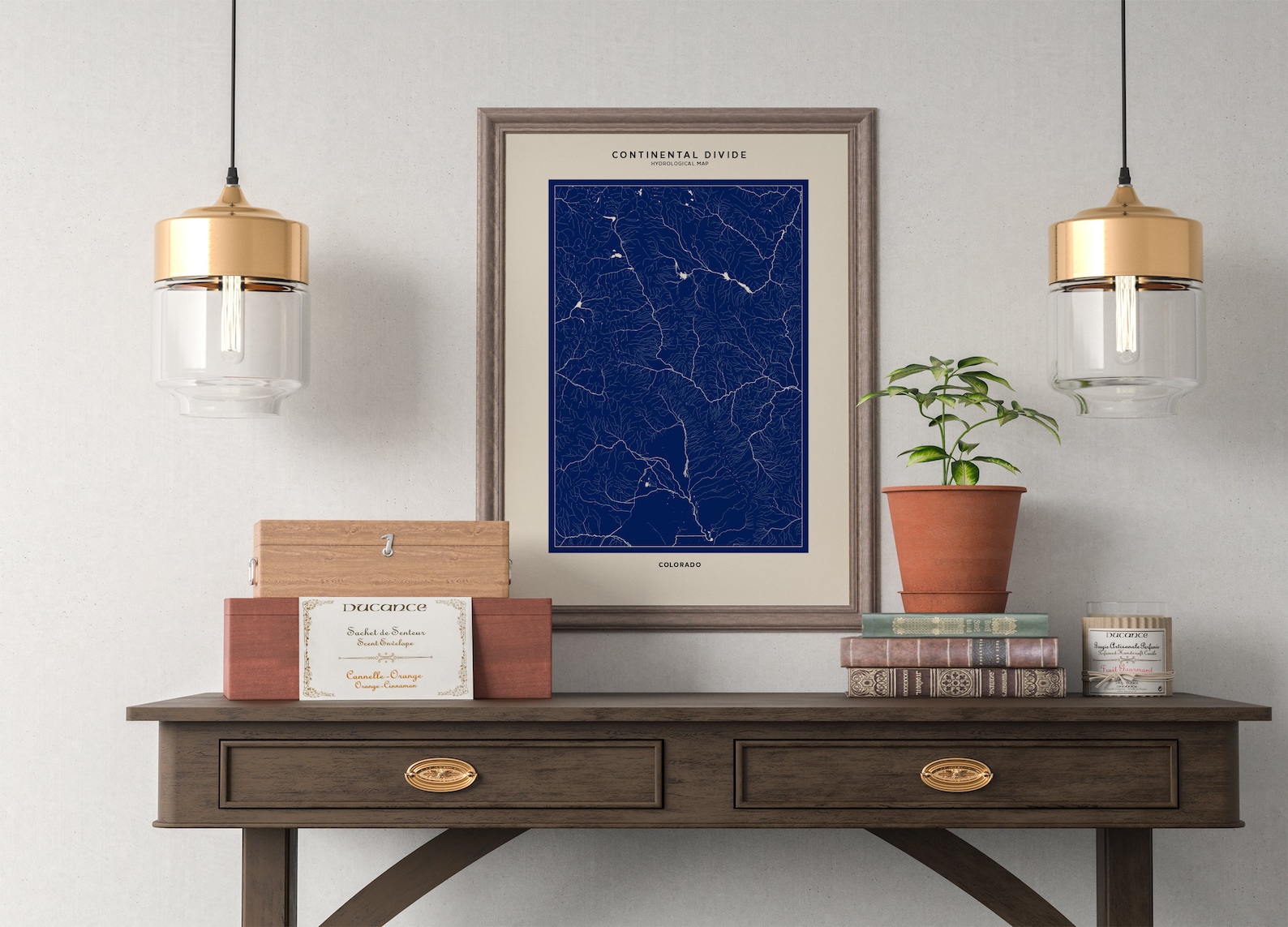 Continental Divide Colorado Hydrological Map of Rivers and - Etsy