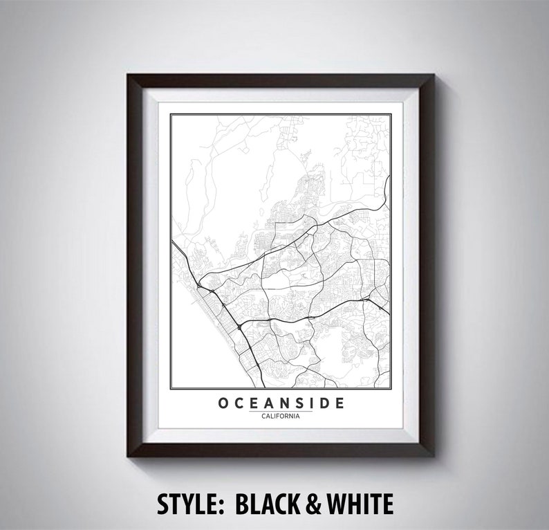 Map of Oceanside CA Oceanside Map Oceanside Poster - Etsy