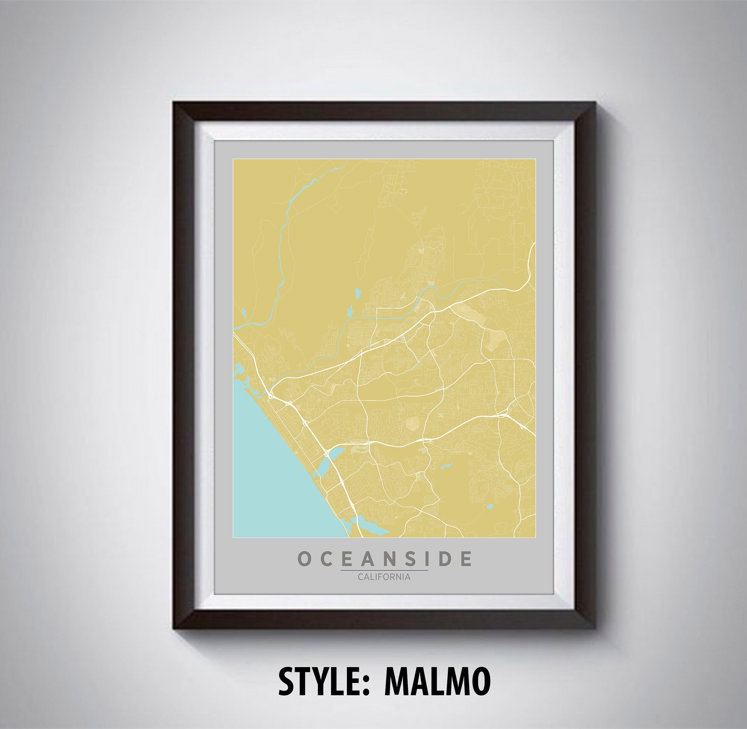 Map of Oceanside CA Oceanside Map Oceanside Poster - Etsy