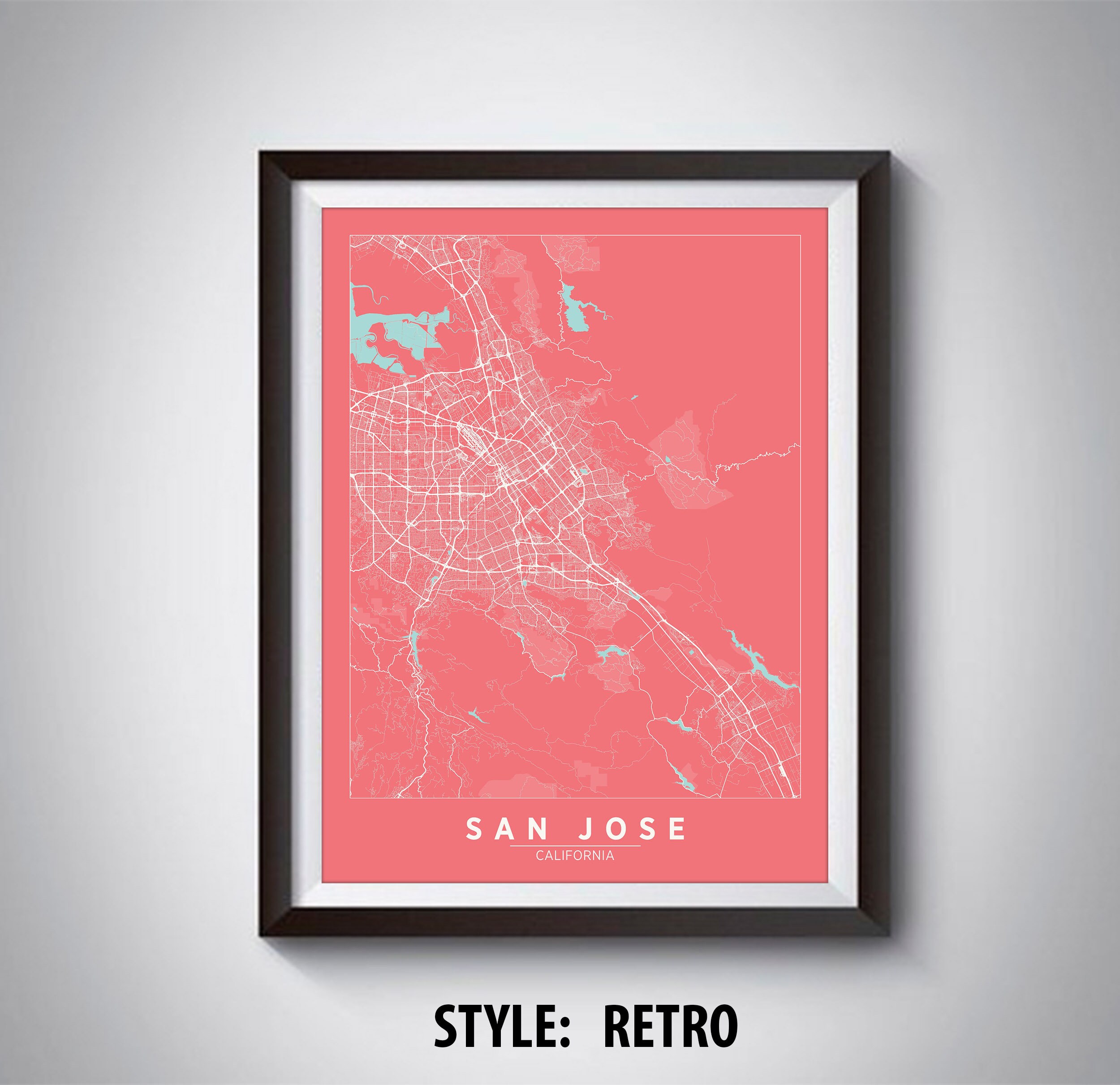 Map of San Jose CA San Jose Map San Jose Poster Office - Etsy