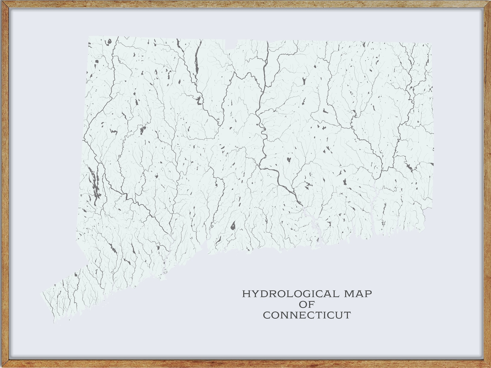 Connecticut Hydrological Map of Rivers and Lakes, Connecticut Rivers ...