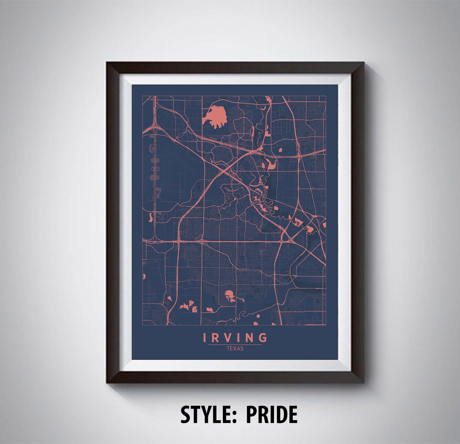 Map of Irving TX Irving Map Irving Poster Office Décor - Etsy