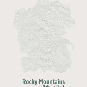 Rocky National Park Ridgeline Map - Geographic Contours Print of Ridges ...