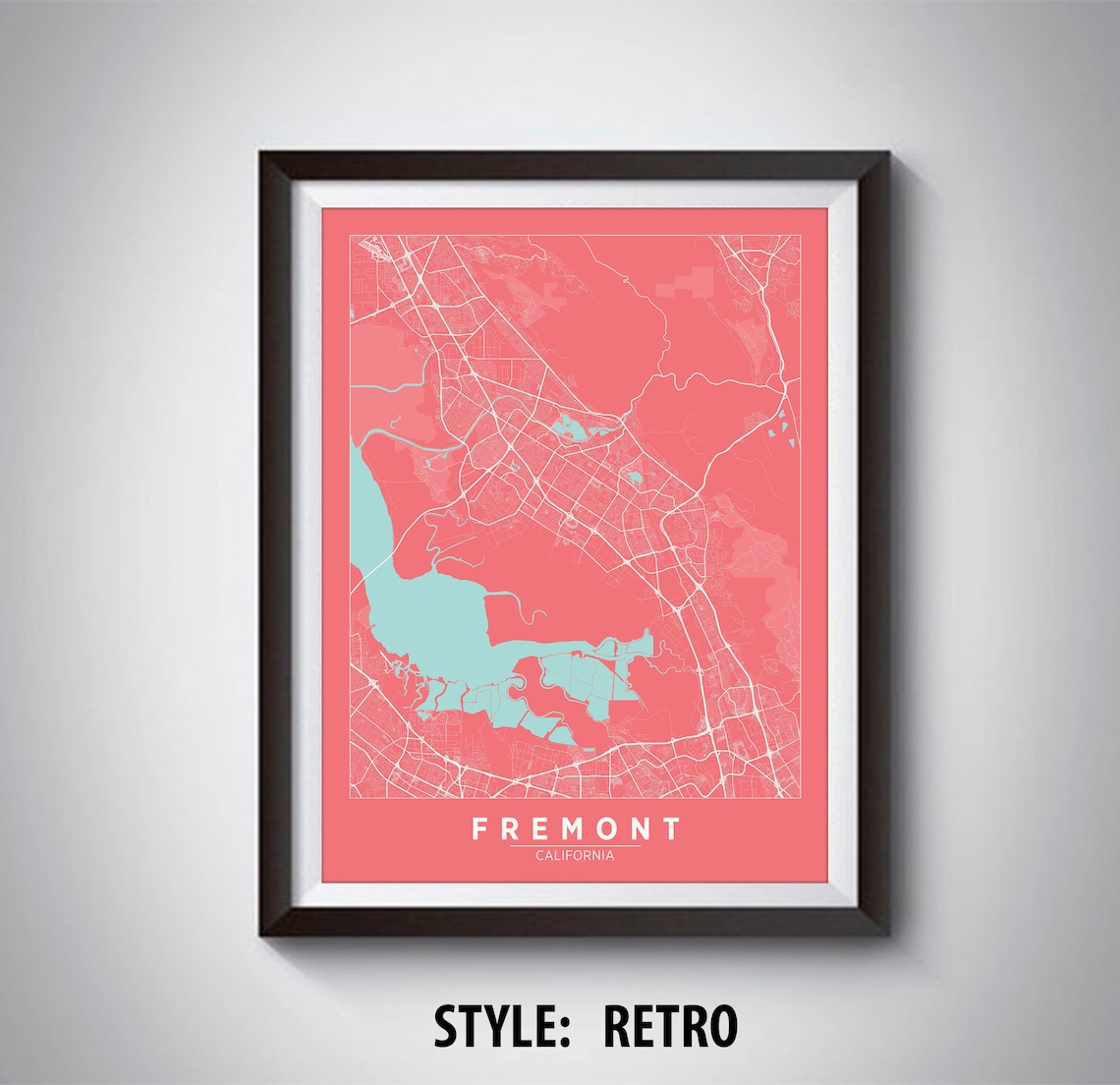 Map of Fremont CA Fremont Map Fremont Poster Office - Etsy