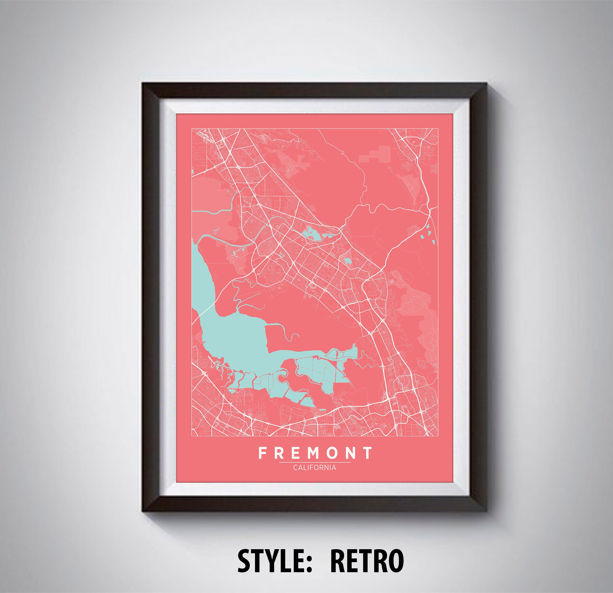 Map of Fremont CA Fremont Map Fremont Poster Office - Etsy