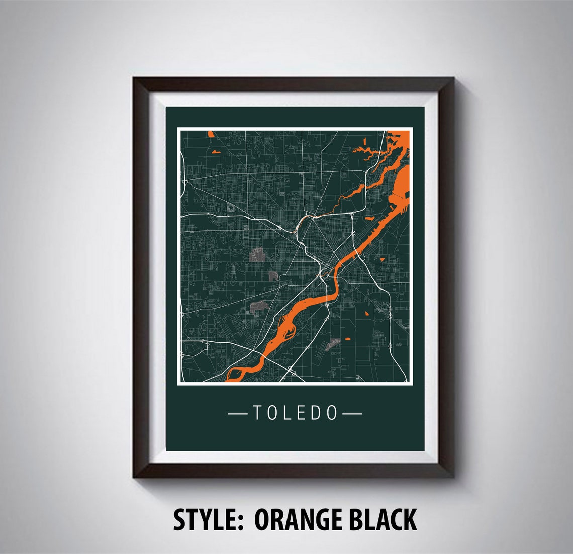 Map of Toledo OH Toledo Map Toledo Poster Office Décor - Etsy