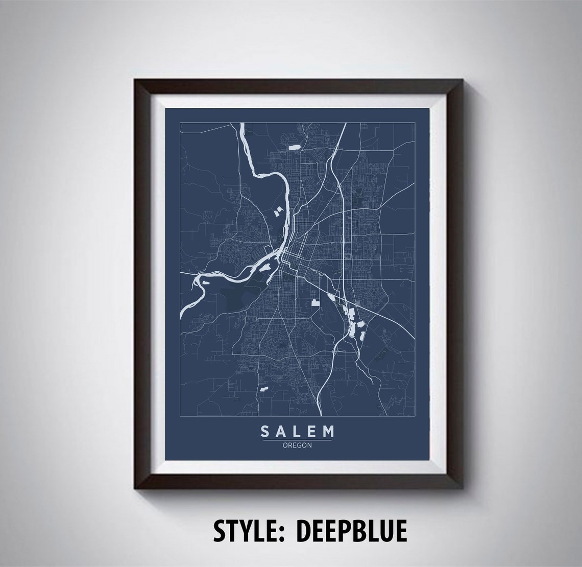 Map of Salem OR Salem Map Salem Poster Office Décor - Etsy