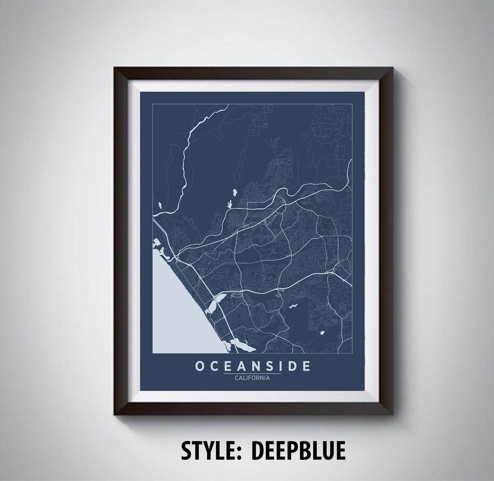 Map of Oceanside CA Oceanside Map Oceanside Poster | Etsy