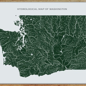 Washington Hydrological Map of Rivers and Lakes, Washington Rivers ...
