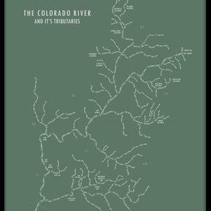 Colorado River Watershed Typographic Map Print - Etsy