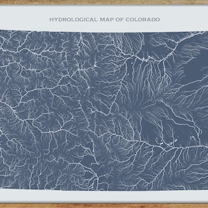 Colorado Rivers and Lakes Map Poster: Hydrological Art Print - Etsy