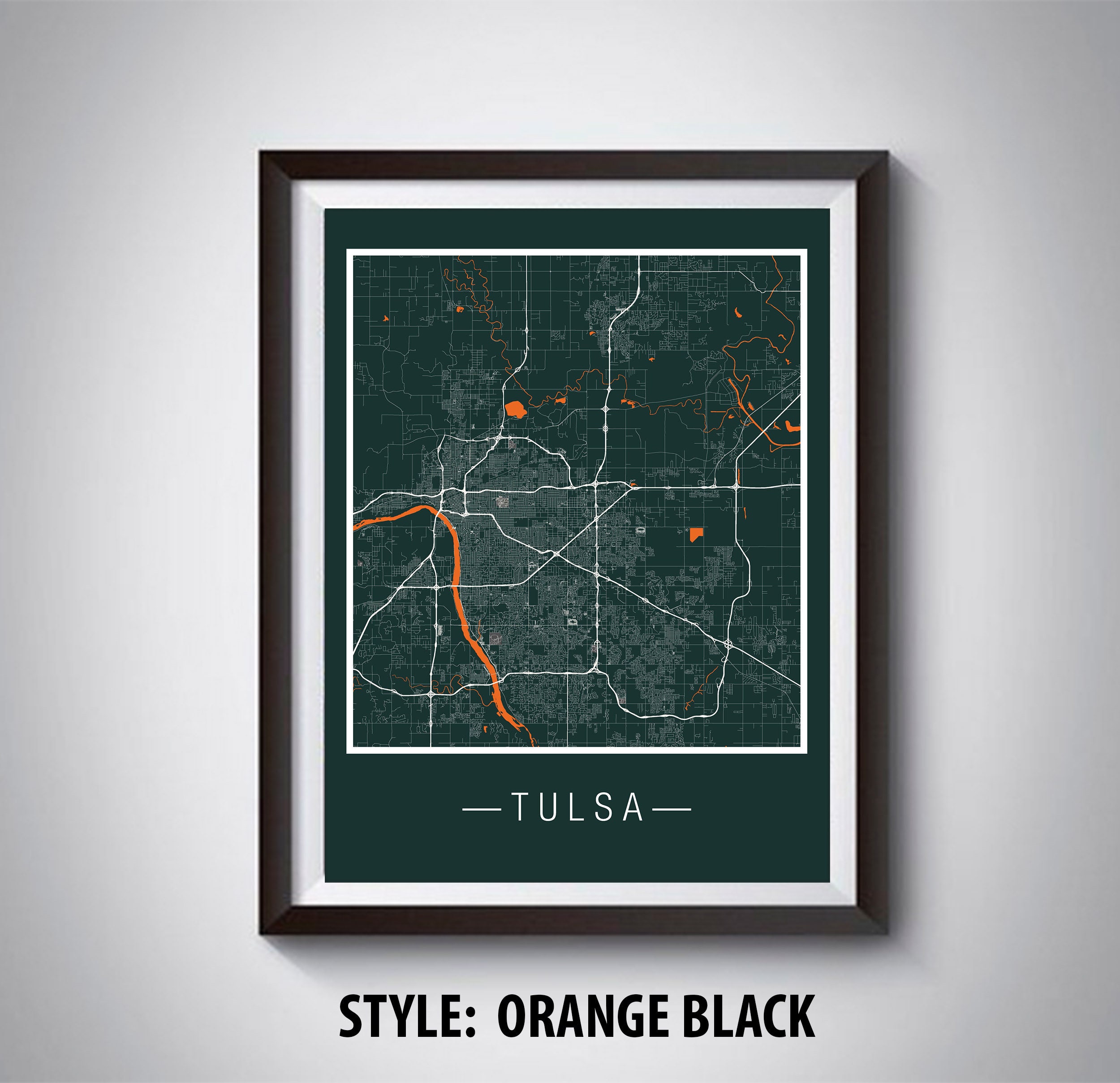 Map of Tulsa OK Tulsa Map Tulsa Poster Office Décor - Etsy