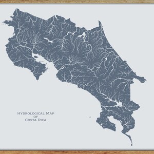 Costa Rica Hydrological Map of Rivers and Lakes, Costa Rica Rivers ...