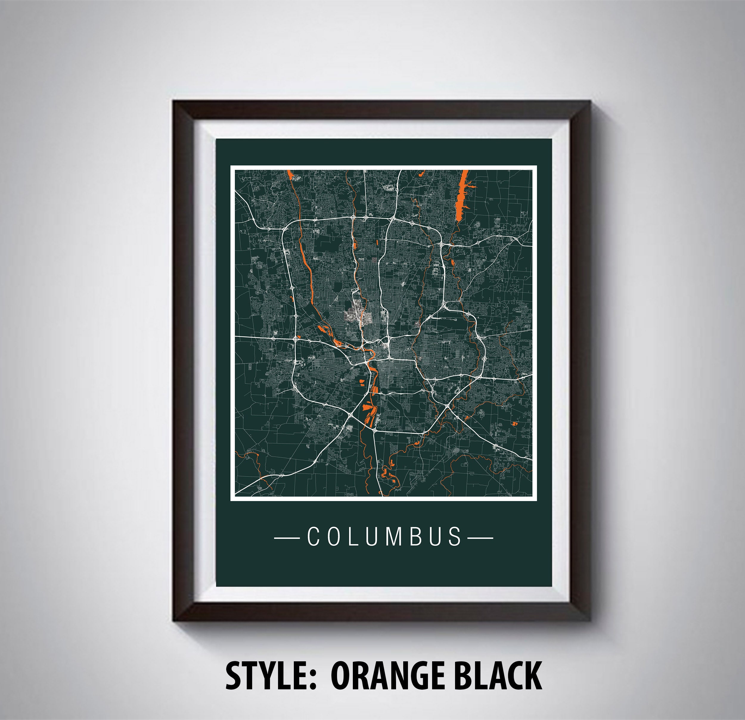 Map of Columbus OH Columbus Map Columbus Poster Office - Etsy