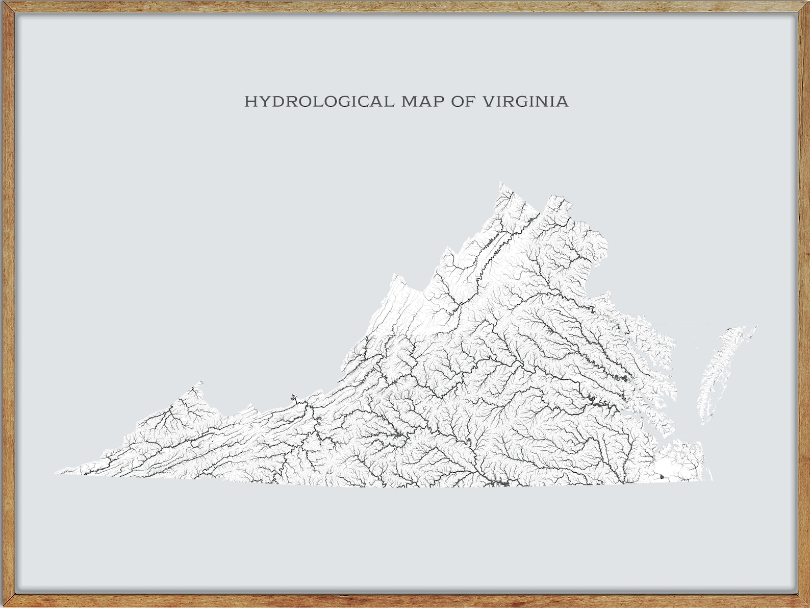Virginia Hydrological Map of Rivers and Lakes Poster Map - Etsy