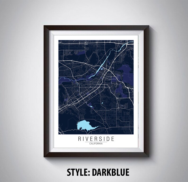 Map of Riverside CA Riverside Map Riverside Poster - Etsy