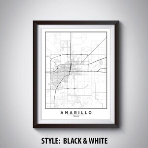 Map of Amarillo, TX - Amarillo Map - Amarillo Poster - Office Décor ...