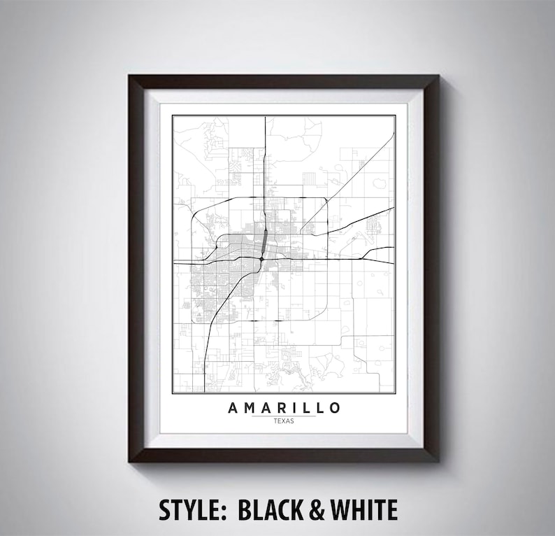 Map of Amarillo TX Amarillo Map Amarillo Poster Office - Etsy
