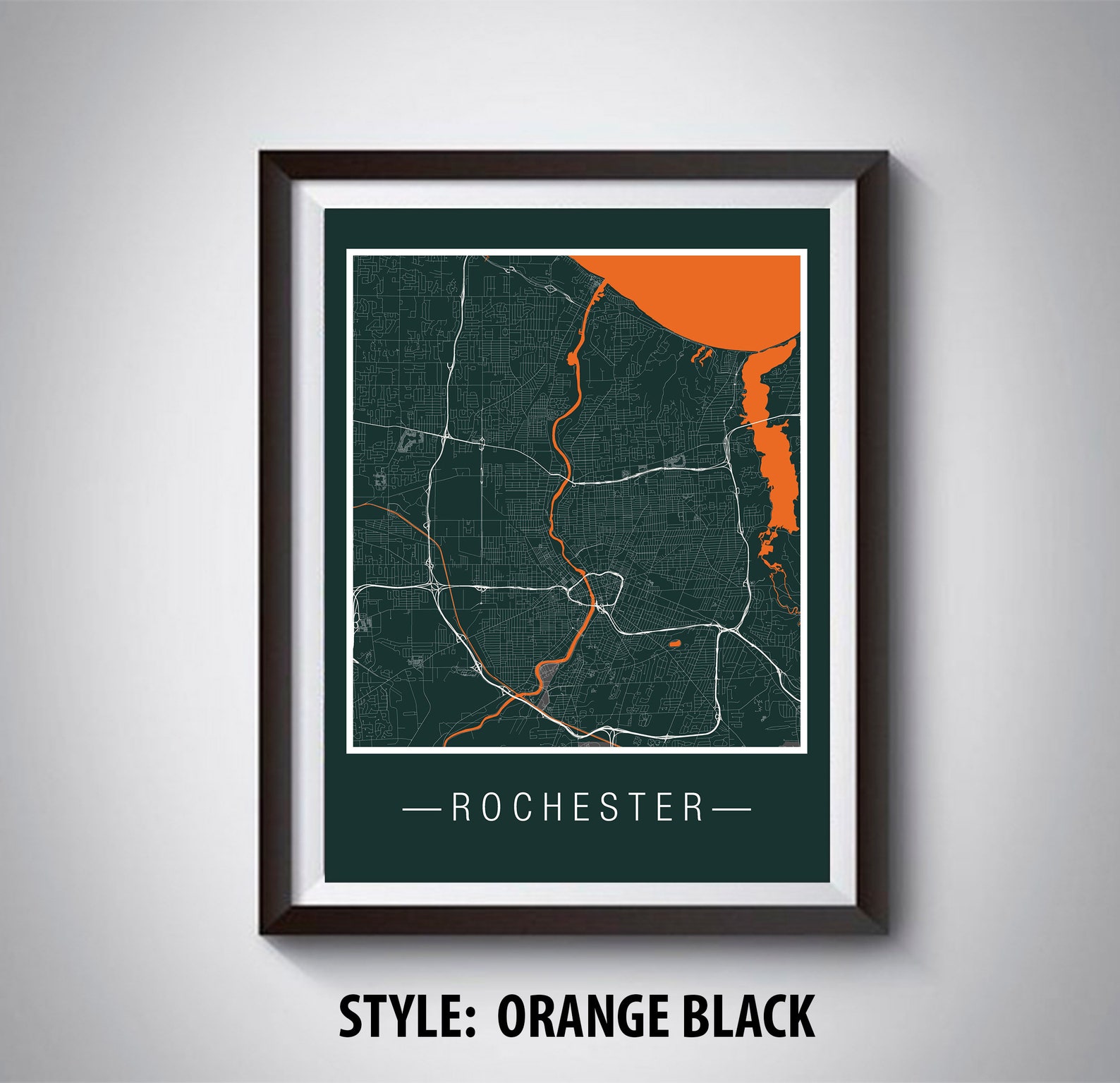 Map of Rochester NY Rochester Map Rochester Poster | Etsy
