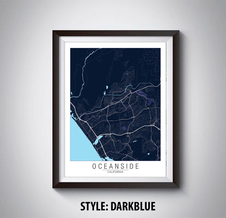 Map of Oceanside CA Oceanside Map Oceanside Poster - Etsy