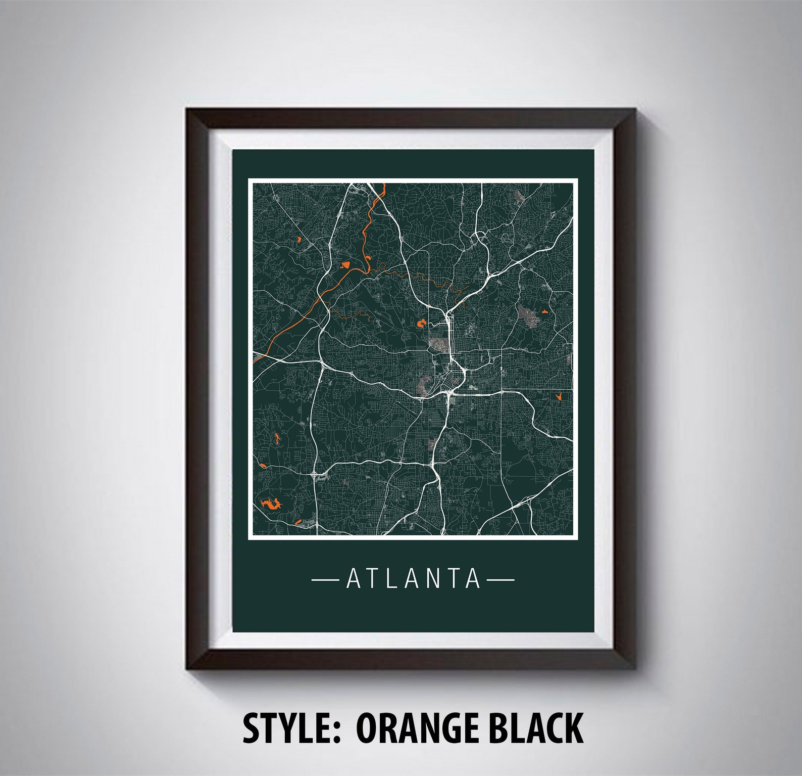 Map of Atlanta GA Atlanta Map Atlanta Poster Office | Etsy